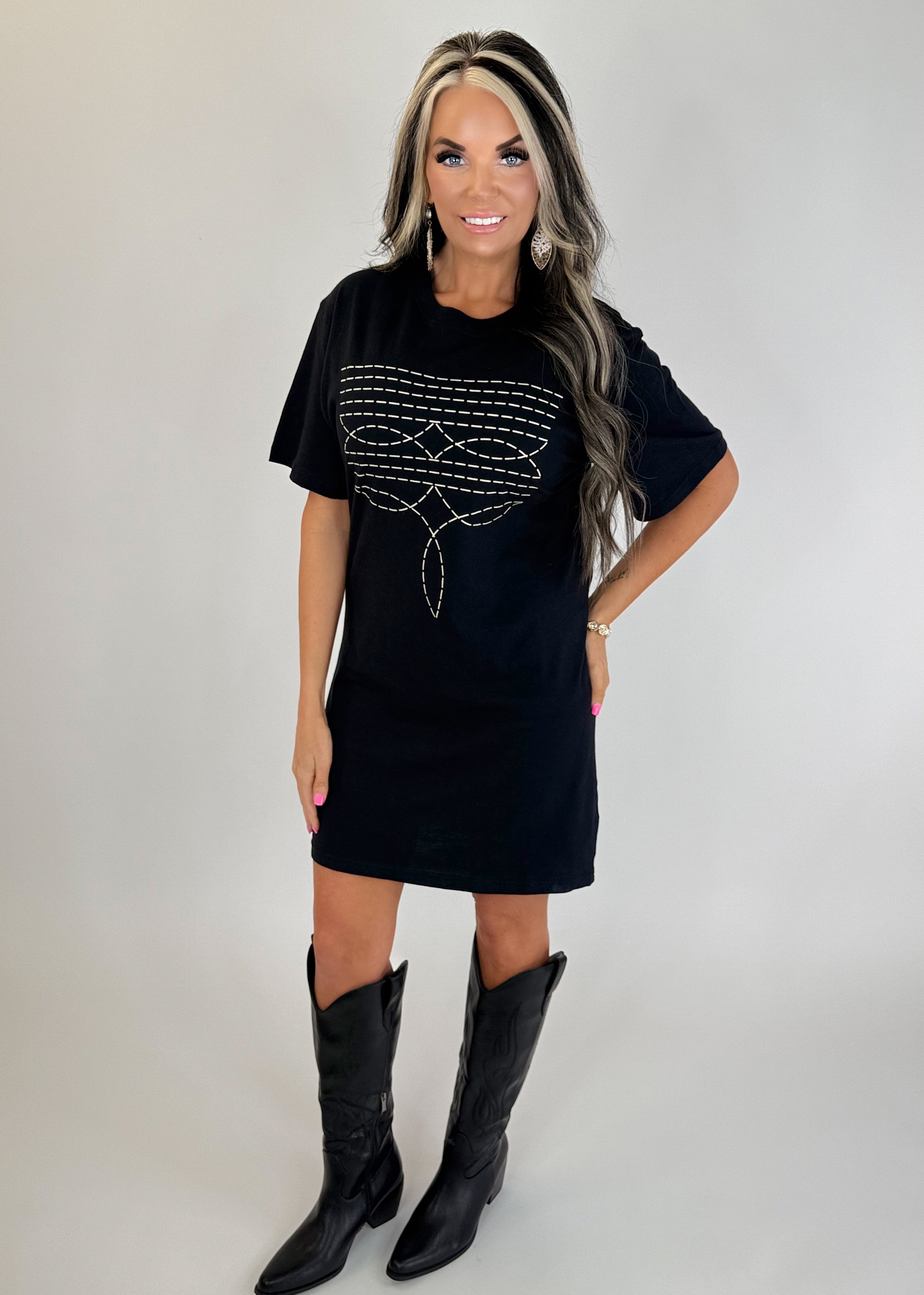 Midnight Outlaw Tee Dress – Lewis Lane Boutique